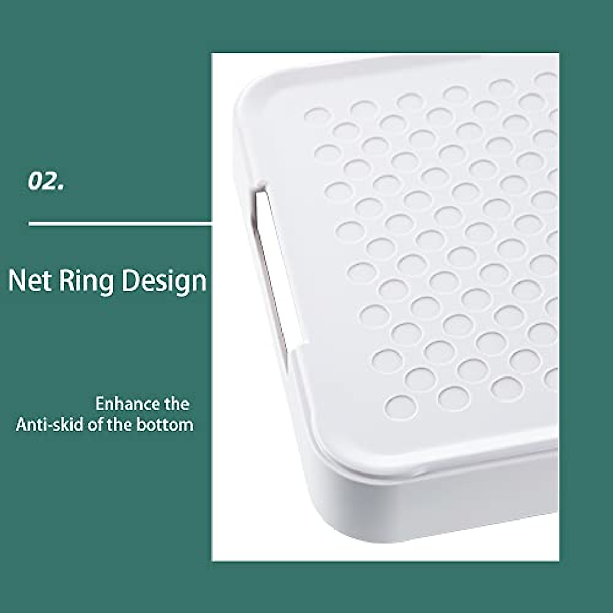 Plastic Serving Tray with Handles Rectangular in White 12.99inchx7.48inch, Breakfast Tray Reusable Charcuterie, Food, Snack, Dessert Platters, Used in Bedroom, Kitchen, Living Room, Bathroom…