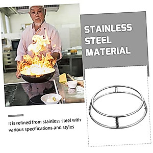 Uonlytech Pot Rack Steel Wire Sauté Pans Stainless Steel Wok Gas Cooker Wok Stand Insulated Pot Mats Cookware Ring Cooktop Grates Stainless Steel Pot Stand Heat-proof Wok Stand Gas Stoves
