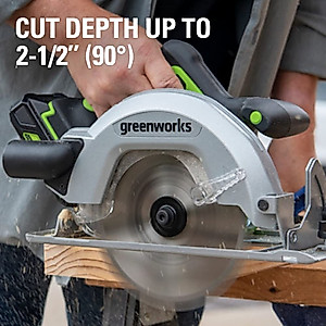 Greenworks 24V Brushless 7-1/4-inch Circular Saw with 24V Battery Charger and 24V 4Ah USB Battery