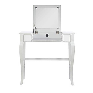 Linon Silver Harper Vanity Set, 32" W x 18" D x 46.75" H