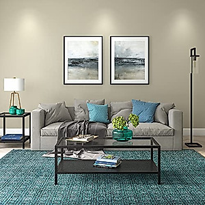 Henn&Hart 45" Wide Rectangular Coffee Table in Blackened Bronze, Modern coffee tables for living room, studio apartment essentials