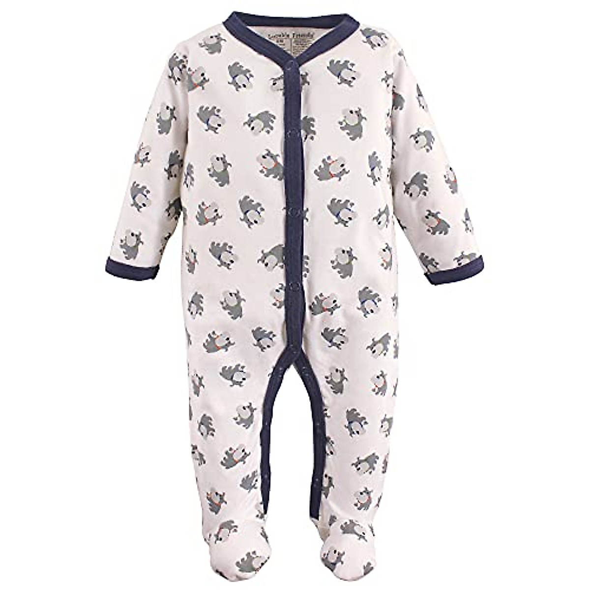 Luvable Friends Unisex Baby Cotton Sleep and Play, Dog, 0-3 Months