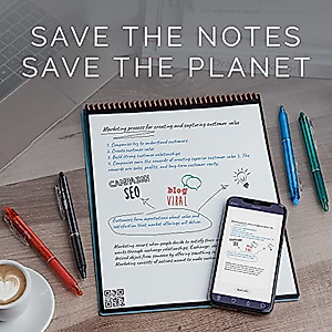 Rocketbook Flip - with 1 Pilot Frixion Pen & 1 Microfiber Cloth Included - Gray Cover, Letter Size (8.5" x 11")