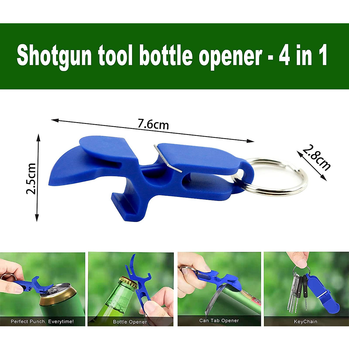 5-PCS box pack shotgun tools beer bottle opener-5color package-beer serving shotgun tools-including stainless steel ring, rugged 66 nylon drinking multi-function accessories