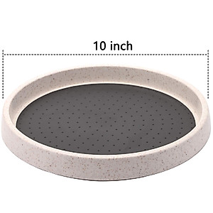 Lawei 2 Pack Lazy Susan Turntable - 10 Inch Non-Slip Lining Rotating Organizer Spice Storage Rack for Cabinet Pantry Refrigerator Countertop Spinning Organizer for Spices Condiments Baking