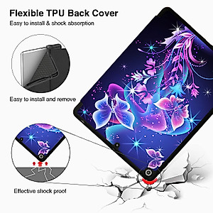 Hi Space for iPad 9th 8th 7th Generation Case for iPad Cover 10.2 inch for iPad Case 2021 2020 2019 Butterfly for iPad 9 8 Case with Pencil Holder, Protective Cover Auto Sleep Wake for A2270 A2428