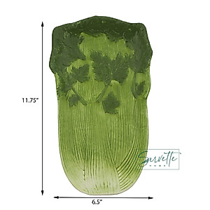 Rectangular Ceramic Serving Platter Vegetable Themed - Celery
