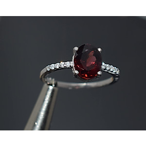 Women's Beautiful Natural Genuine Garnet Gemstone Designer Ring 925 Sterling Silver Faceted Garnet, January Birthstone, Boho Hippie Ring For Wedding/Marriage/Fastival/Annyversary (Size:-13)