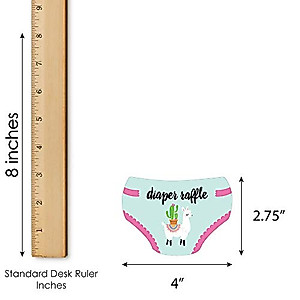 Big Dot of Happiness Whole Llama Fun - Diaper Shaped Raffle Ticket Inserts - Llama Fiesta Baby Shower Activities - Diaper Raffle Game - Set of 24