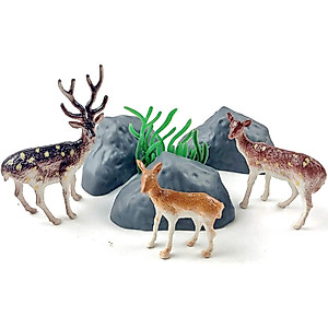 13 Pcs Tree Deer Figurines Forest Woodland Theme Cake Topper Tree Deer Cake Decorations for Christmas Cake Topper Decoration