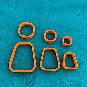 Rounded Possibilities Graduated Collar Jewelry Sized Set of 6 Polymer Clay Cutters and Mixed Media