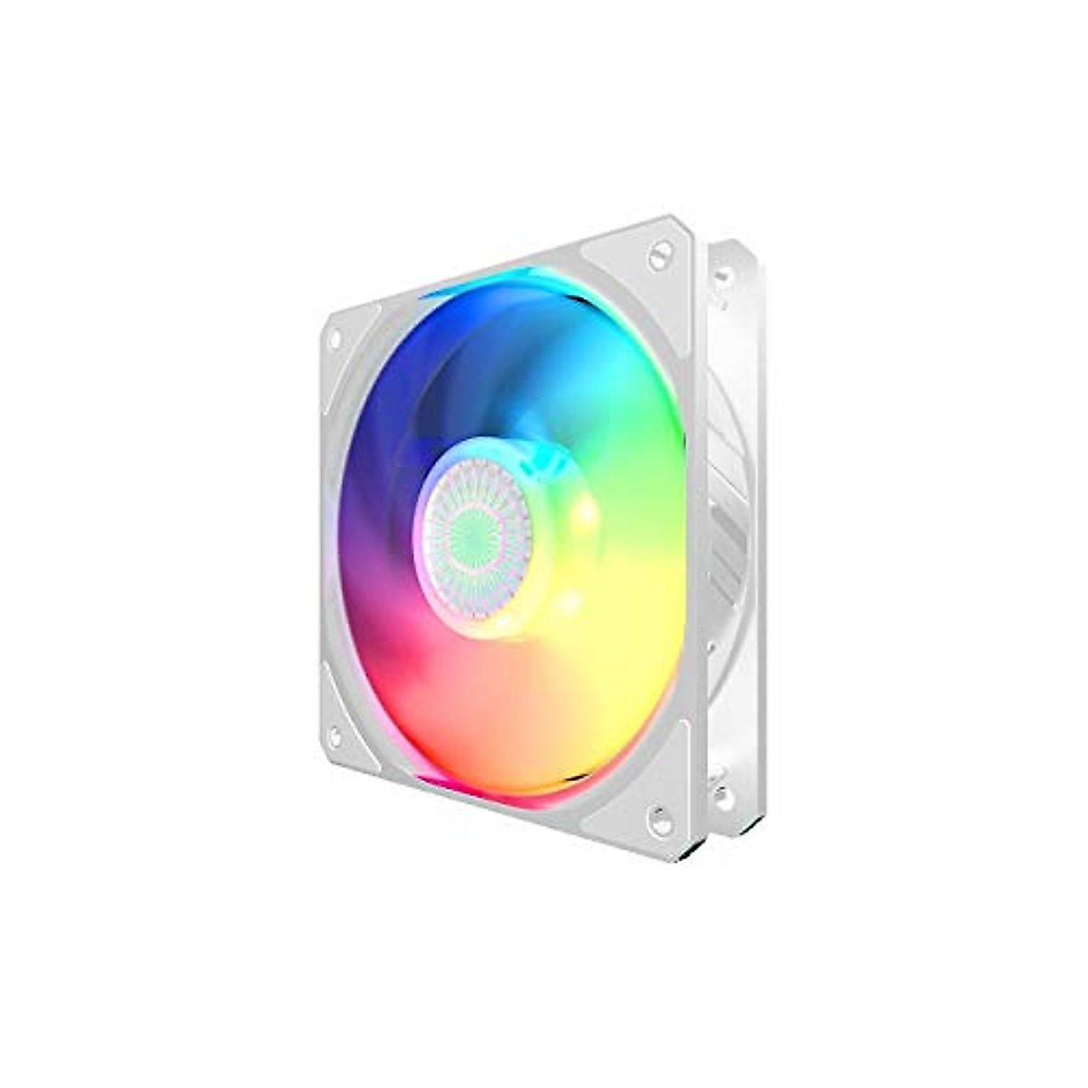 Cooler Master SickleFlow 120 ARGB Fan (White Edition) - 120mm Square Frame Fan, Air Balance Curve Blade Design, PWM Control for Computer Case & Liquid Radiator (SickleFlow 120 ARGB, White)