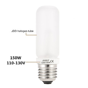 VSTAR 2 Pack JDD Type 150W 110-130V E26/E27 (Standard Edison Screw) Frosted Halogen Light Bulb, Replacement Modeling Bulb for Photo Studio Strobe Lighting (2 Pack)
