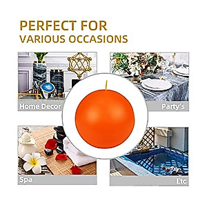 Zest Candle 2-Piece Ball Candles, 4-Inch, Orange