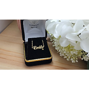 14k Solid Gold Custom Name Necklace Personalized Customizable Mother Day Gift Women Nameplate Dainty Men Handcrafted Made in USA Fine Jewelry High Polished (Yellow Gold)