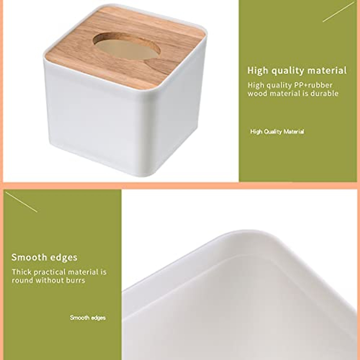 Hondony Home Tissue Paper Dispenser | Tissue Paper Holder Tissue Box Containers with Arc Opening | Removable Tissue Dispenser, Kitchen, Living Room, Bedroom, Bathroom