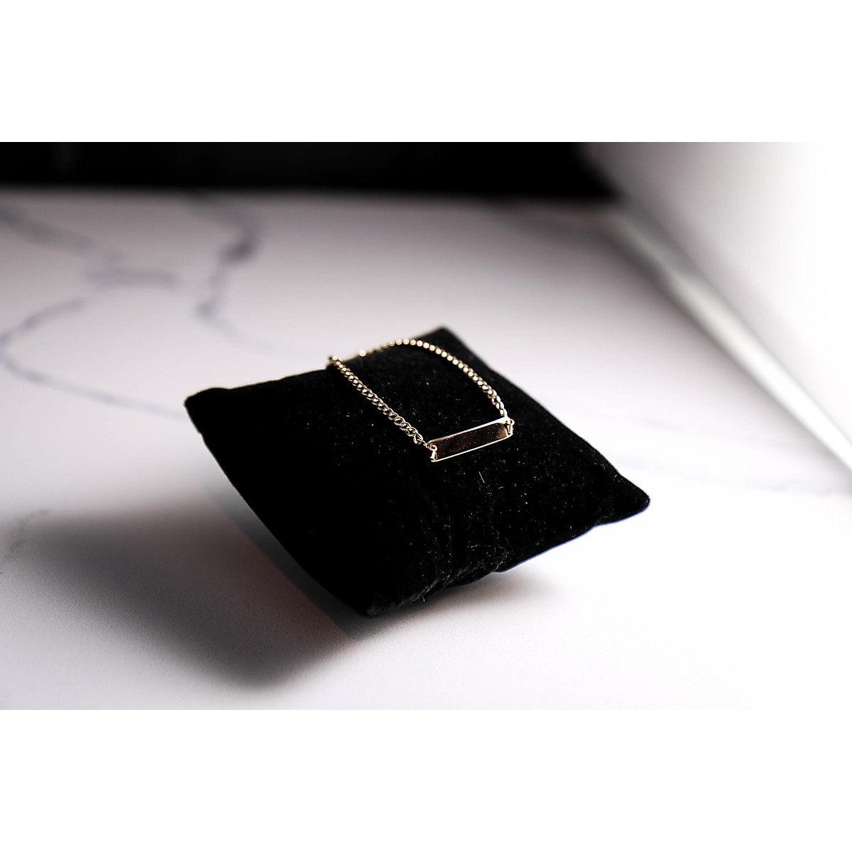 Brilliant Bijou 14k Semi-Solid Polished Cuban ID Bracelet