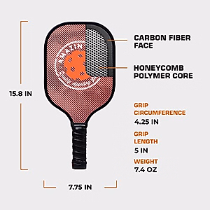Amazin' Aces Carbon Fiber Pickleball Paddle Set in Blue and Pink - 2 Pickleball Rackets with Carbon Fiber Face and Polymer Core, 4 Outdoor Balls, and 1 Carry Bag