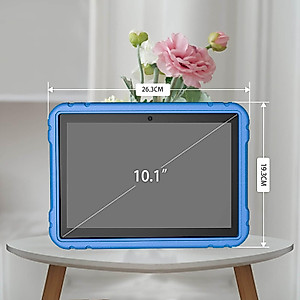 JREN Kids Tablet, 10" Tablet for Kids, Android 13 Version,IPS HD Display 1280 X 800,1080P, Octa-core CPU Speed up to 1.8GHz,RAM 4GB and 64GB Storage, Battery 8000mAh,Ages 3-12,Color Blue