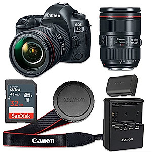 Canon EOS 5D Mark IV 30.4 MP CMOS Digital SLR Camera with 3.2-Inch LCD with EF 24-105mm f/4L is II USM Lens - Wi-Fi Enabled (Certified Refurbished)