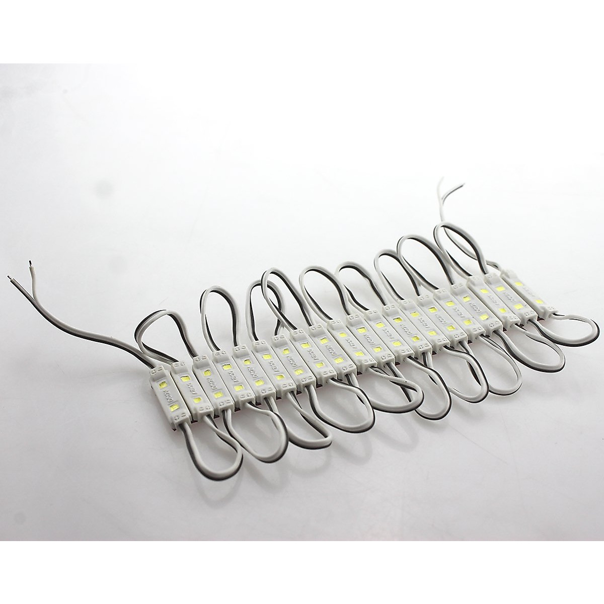 REXTiN Super Bright 200pcs Mini 2835 2 LED Module DC12V Waterproof Decorative Light for Letter Sign Advertising Signs with Tape Adhesive Backside (White)