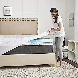 4" SealyChill™ Gel + Comfort Memory Foam Mattress Topper with Pillowtop Washable Allergen Resistant Cover, King (F02-00161-KG0), White