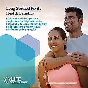 Life Extension Alpha-Lipoic Acid with Biotin - Alpha-Lipoic Acid Supplement Formula for Liver & Nerve Health and Cell Protection Support With Vitamin B- Gluten-Free, Non-GMO - 60 Capsules