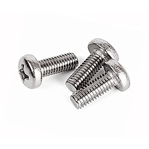 LuiQiuFa50Pcs M4x8mm Machine Screws Pan Phillips Cross Head Screw 304 Stainless Steel Fasteners Bolts
