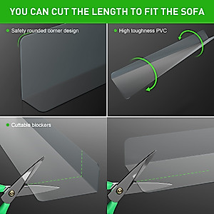 Weekinend Under Couch Blocker,Under Bed Blocker for Pets,Adjustable Clear Toy Blocker for Furniture with Strong Adhesive,Stop Things Going to Under Furniture(5pack 1.6'' H 16" L)