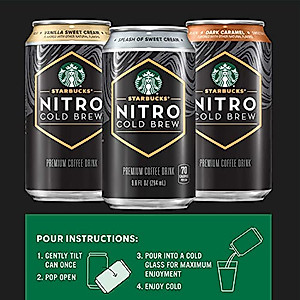Starbucks - RTD Coffee Nitro Cold Brew, Splash of Sweet Cream, 9.6oz 8pk, Brown