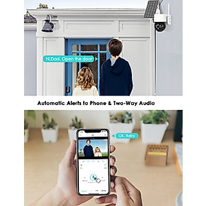 ANBERX Outdoor Security Camera, 2K/3MP Night Vision Security Cameras Wireless Outdoor with PIR Motion Sensor IP66 Waterproof Solar Camera Security Outdoor(Black)