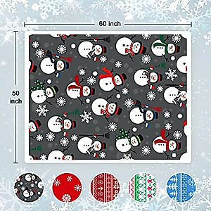 Touchat Sherpa Christmas Throw Blanket, Fuzzy Fluffy Soft Cozy Blanket, Fleece Flannel Plush Microfiber Blanket for Couch Bed Sofa (50" X 60", Snowman)