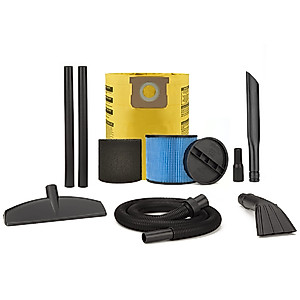 Shop-Vac 9627706 Contractor Series Wet Dry Vacuum, Stainless Steel Tank, 10 Gallon, 1-1/2 Inch x 12 Foot Lock-On Hose, 105 CFM, (1-Pack)