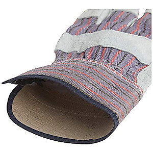 Custom Leathercraft2049B Work Gloves with Double Leather Palm and Safety Cuff, 12 Pair