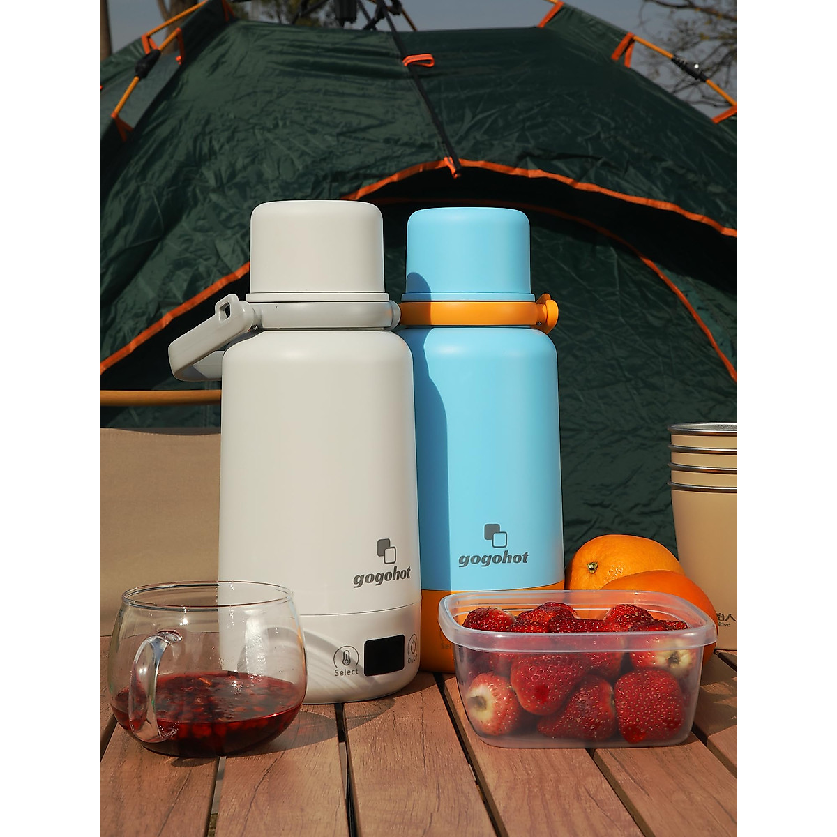 GOGOHOT Portable Travel Electric Kettle - 35.2 oz Large Capacity, 4 Temperature Presets with Dry Boil Protection, Long-Lasting Insulation, Suitable for Home, Hotel, Camping. Practical Gift. (K01)