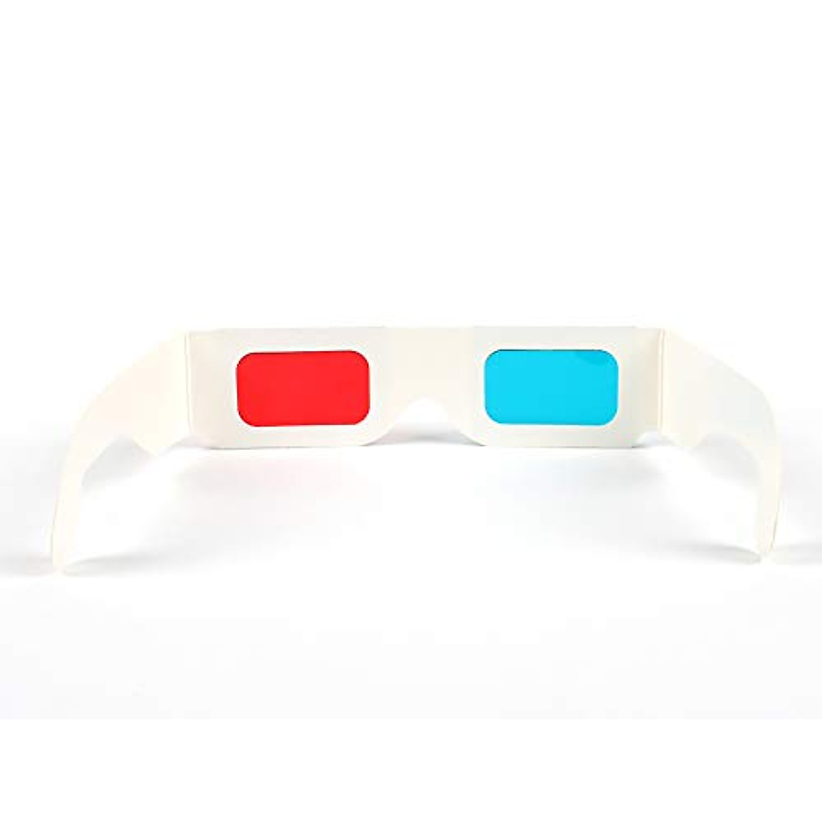 Jtshy 50 Pairs - Flat- 3D Glasses Red and Cyan White Frame Anaglyph Cardboard