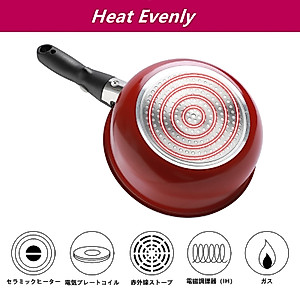 Motase 6pcs Pots and Pans Set, Nonstick Cookware Set Detachable Handle, Induction Kitchen Cookware Sets Non Stick with Removable Handle, RV Cookware Set, Oven Safe, Red