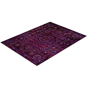 Solo Rugs Fine Vibrance, One-of-a-Kind Hand-Knotted Area Rug - Red, 9' 1" x 12' 0"