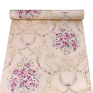 Simplemuji Light Yellow Floral Decorative Wallpaper Removable Self Adhesive for Kitchen Cabinets Closet Furniture Crafts Decor Sticker 45x250cm