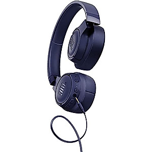 JBL Tune 750BTNC - On-Ear Wireless Bluetooth Headphones with Noise Cancellation, Includes LED Flashlight Key Chain Bonus (Blue)