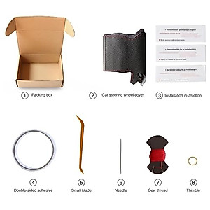 CarXs Hand Sewing Leather Black Car Steering Wheel Cover,Fit for Mercedes Benz R320 R400 R350 GL450 ML350 Car Accessories