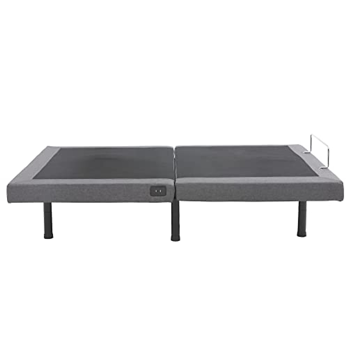 Adjustable Comfort Upholstered Adjustable Bed Base with Massage, Wireless Remote, Three Leg Heights, and USB Ports-Ergonomic, Full, Black