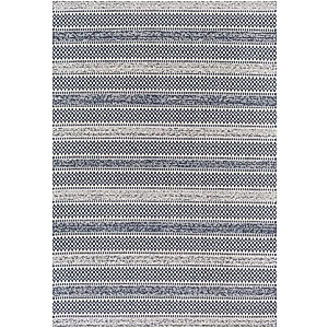 Mark&Day Area Rugs, 8x10 Stone Bohemian/Global Dark Blue Area Rug, Denim/Gray/White for Living Room, Bedroom or Kitchen (7'10" x 10'2")