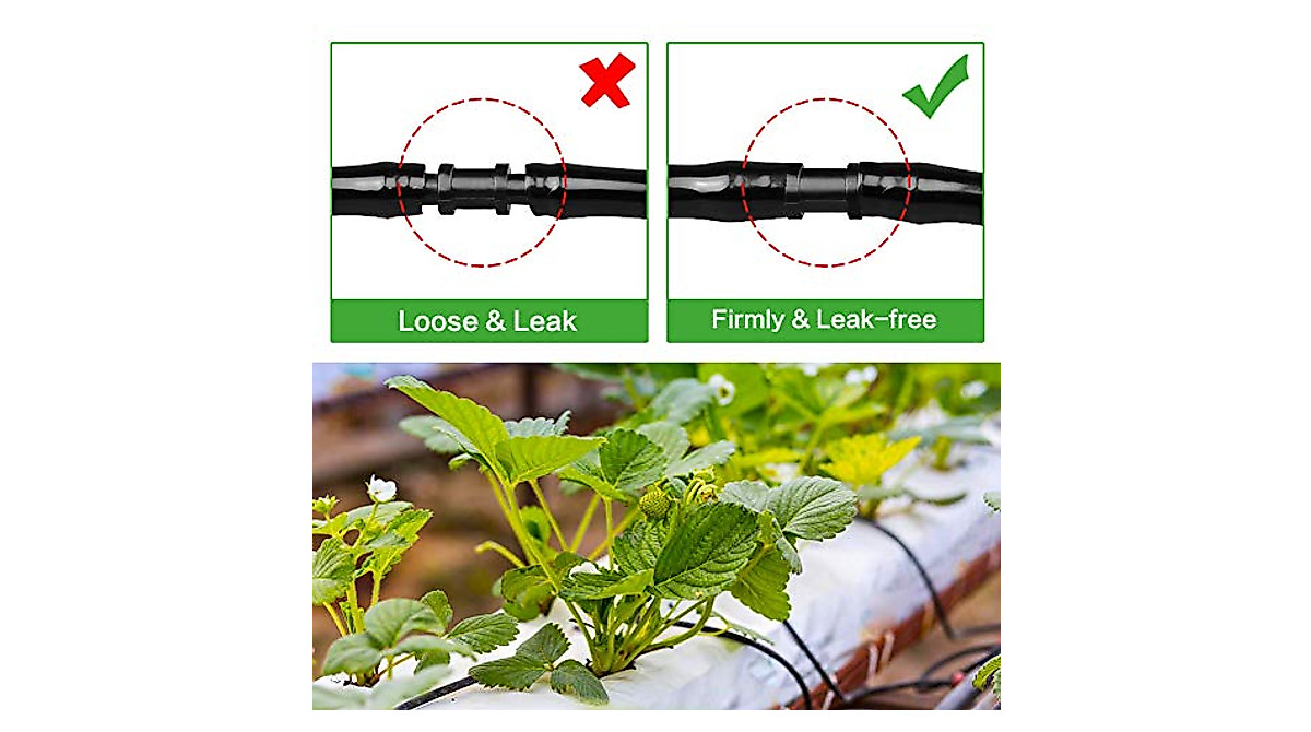 JOYPRO Drip Irrigation Fittings Kit for 1/4" Tubing, 130 Pieces Drip ...