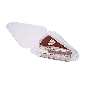 50 Pack Cheesecake Containers,Clear plastic Hinged Cake Slice Container 4 inch x 3 inch