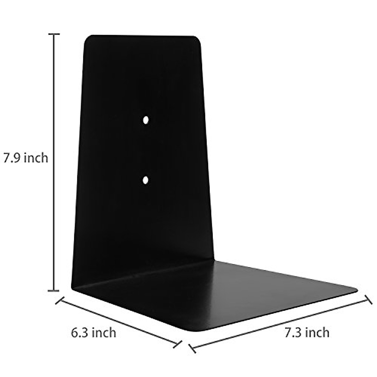 MyGift Modern 7-Inch Rectangular Black Metal Floating Accent Shelf, Set of 2