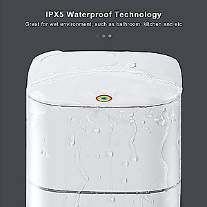 funest Bathroom Trash Can with Lids, 2.6 Gallon Small Plastic Garbage Cans with Press Pop-up Top Lid, Slim/Narrow Office Rubbish Can, Dog/Cat-Proof Trash Bin, Waterproof Wastebasket, White