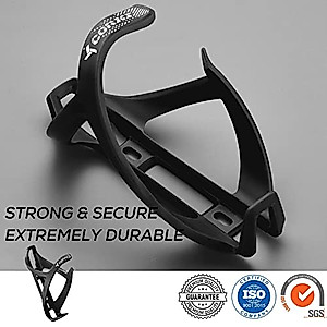 corki Cycles Bike Water Bottle Holder, Right Side Load Bicycle Water Bottle Cage for Road & Mountain Bikes Black 2-Pack