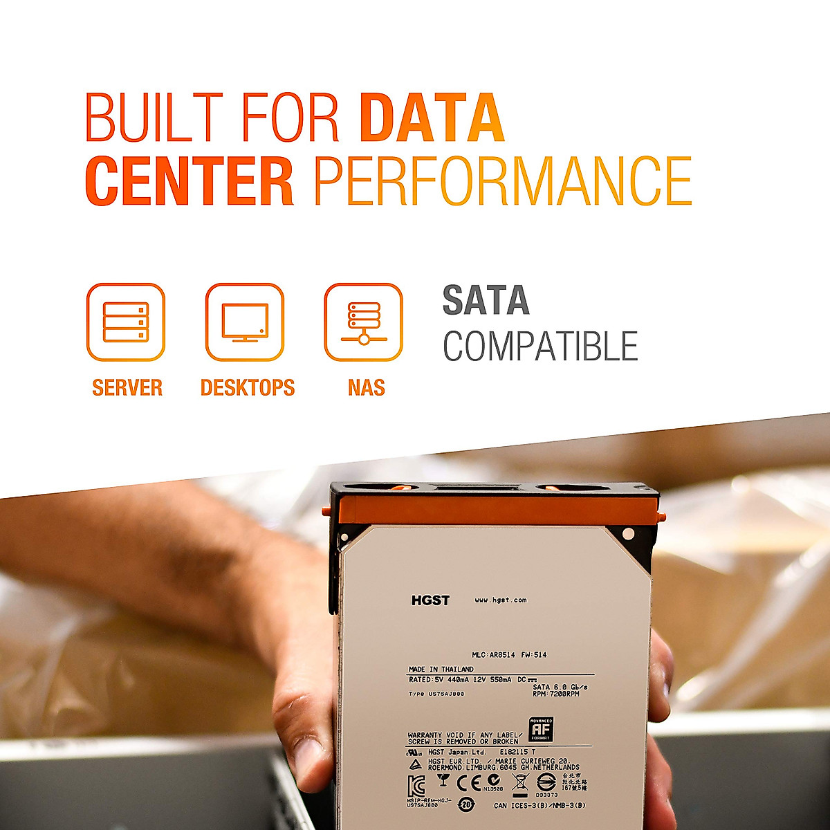 HGST Ultrastar He10 | HUH721010ALE600 | 0F27452 | 512e | 10TB SATA 6.0Gb/s 7200 RPM 256MB Cache 3.5-inch | Enterprise Hard Drive HDD (Renewed)