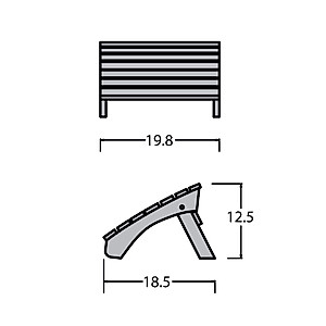 highwood AD-OTL1-BKE Adirondack Folding Ottoman, Black 19W x 20D x 13H in.
